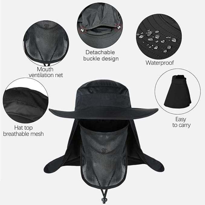 GUSTAVE® Wide Brim Summer Hat with Detachable Neck Flap – Link Store