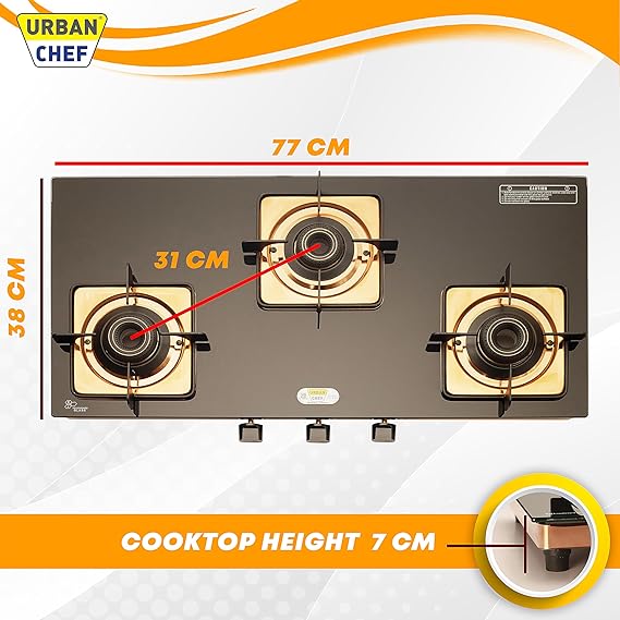 URBAN CHEF Gas Stove 3 Burners – Link Store