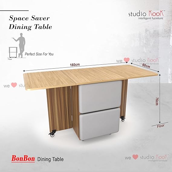 Studio Kook Bonbon 4 Seater Folding Dining Table with Inbuilt Seating ...